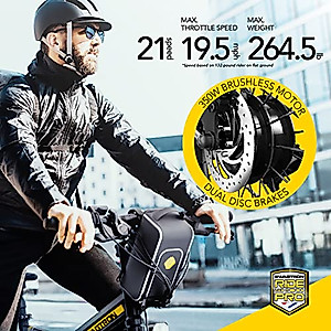 EB15 Viper Folding Off-Road Electric Mountain Bike, 26” All-Terrain Electric Bike for City Cruising & Trail Riding, Brushless 350W Motor, Removable Battery, Full Dual Suspension, Shimano 21 Gears