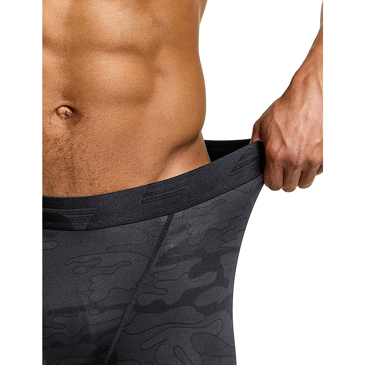 TSLA Men's Compression Pants, Cool Dry Athletic Workout Running Tights Leggings with Pocket/Non-Pocket, 3pack Tights Black/Camo Black/Camo Grey, Large