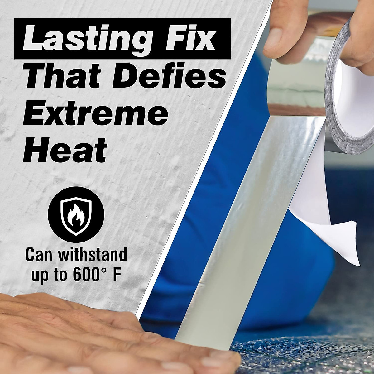 [30 Feet] High Temperature Tape – Aluminum Foil Tape for Metal, Plastic, & Glass – Heat Resistant Tape - 10 Yards, 0.15mm Thick, 1.5in Width – Furnace Tape, Flue Tape, Dryer Tape, & Grill Tape