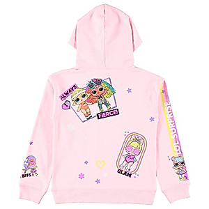 L.O.L. Surprise! Girls Sweatshirt -Jumbo Print and Embroidery Sweater- Sizes 4-16 Pink