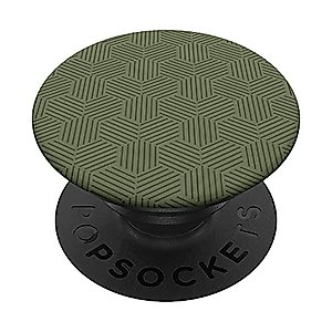 Abstract Geometric Olive Green Military Green Lines PopSockets Swappable PopGrip