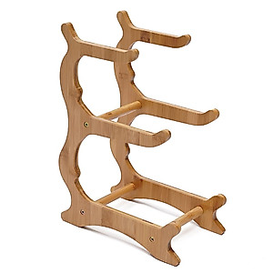 Futchoy Household 3 Tier Ceramic Fruit Plate Bowl,Bamboo Wooden Frame Plate Basket Holder,for Vegetables,Fruit and Candy Organizing (White)