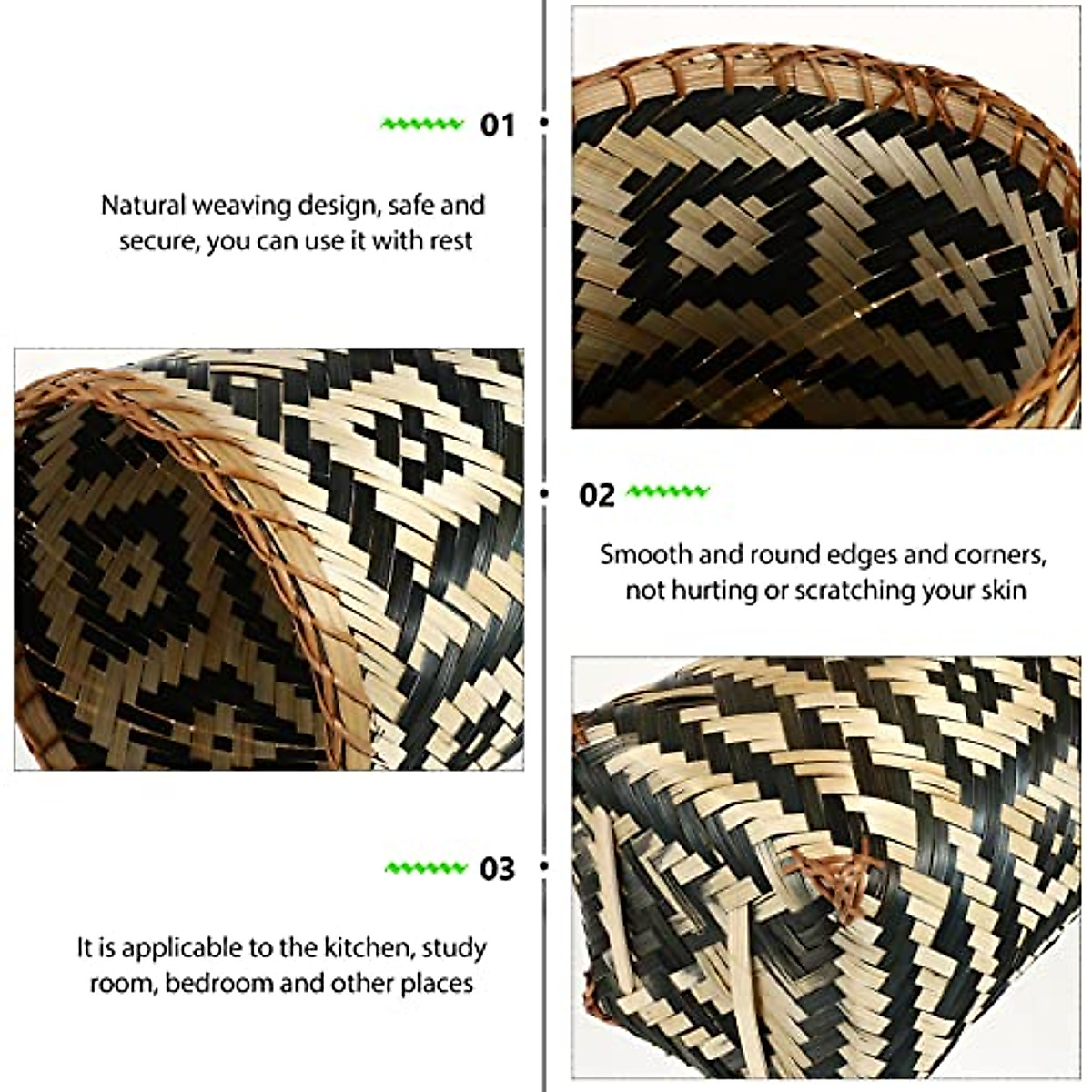 Operitacx Wicker Planter Cover Weaving BIn Bamboo Woven Plant Pot Small Trash Can Woven Wastebasket Magazine Holder Flower Arrangement Holder for Living Room Organizer Bamboo Basket Wicker Waste