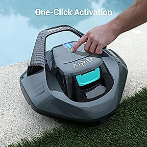 (2023 Upgrade) AIPER Seagull SE Cordless Robotic Pool Cleaner, Pool Vacuum Lasts 90 Mins, LED Indicator, Self-Parking, Ideal for Above/In-Ground Flat Pools up to 40 Feet - Gray