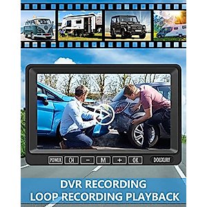 RV Wireless Backup Camera, DOUXURY IP69 Waterproof 170° Wide View Angle HD 1080P Backup Camera + HD LCD 7" Monitor, Digital Wireless Backup Camera System for Truck 5th Wheel Trailer Pickup Camper Bus