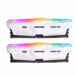 【RGB DDR4 RAM】 GIGSASTONE Game PRO 32GB Kit (2x16GB) DDR4-3200MHz PC4-25600 CL16-20-20-40 Intel XMP 2.0 AMD Ryzen 1.35V UDIMM 288 Pin Unbuffered Non ECC High Performance Gaming Desktop Memory - White