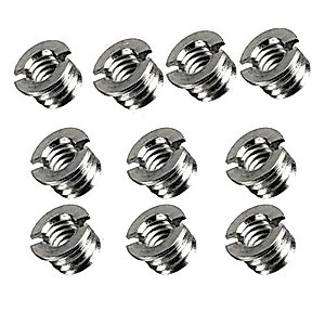 (10 Packs) Fotasy Stainless Steel 3/8" to 1/4" Reducer Bushing Convert Screw Adapter, Tripod Screw Adapter 1/4" to 3/8" for Tripod Monopod Ballhead