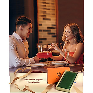 WILD WORLD Designer Emerald Green Calfskin Soft Leather Wallets for Ladies, Large Capacity Clutch Purse for women With Gift Box