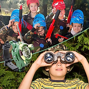 Walkie Talkies Watch, Spy Watch Army Toys for Kids Age 8-12, 7 in 1 Digital Watch Walkie Talkies, Two-Way Long Range Transceiver with Flashlight, Cool Spy Gadgets for Boy Girls