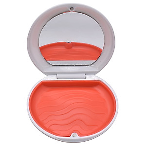 1 Pack Retainer Case and Denture Cleaning Brush,Orthodontic Retainer Container with Mirror,Partial Denture Box,Slim Retainer Case (White)