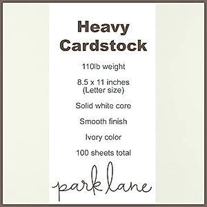 Cardstock 8.5 x 11 Paper Pack - 110 lb Yellow Ivory Cardstock Scrapbook Paper - Double Sided Card Stock for Crafts, Embossing, Cardmaking - 100 Sheets