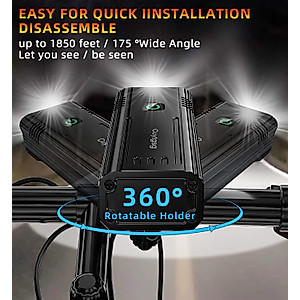 2025 New 6 LED 10000 Lumen Super Bright Bike Lights for Night Riding,360°Rotatable Bike Headlight,Bicycle Light-10 Modes,Runtime 36+ hrs,Upgrade Waterproof USB Rechargeable Bike Light,with Taillight