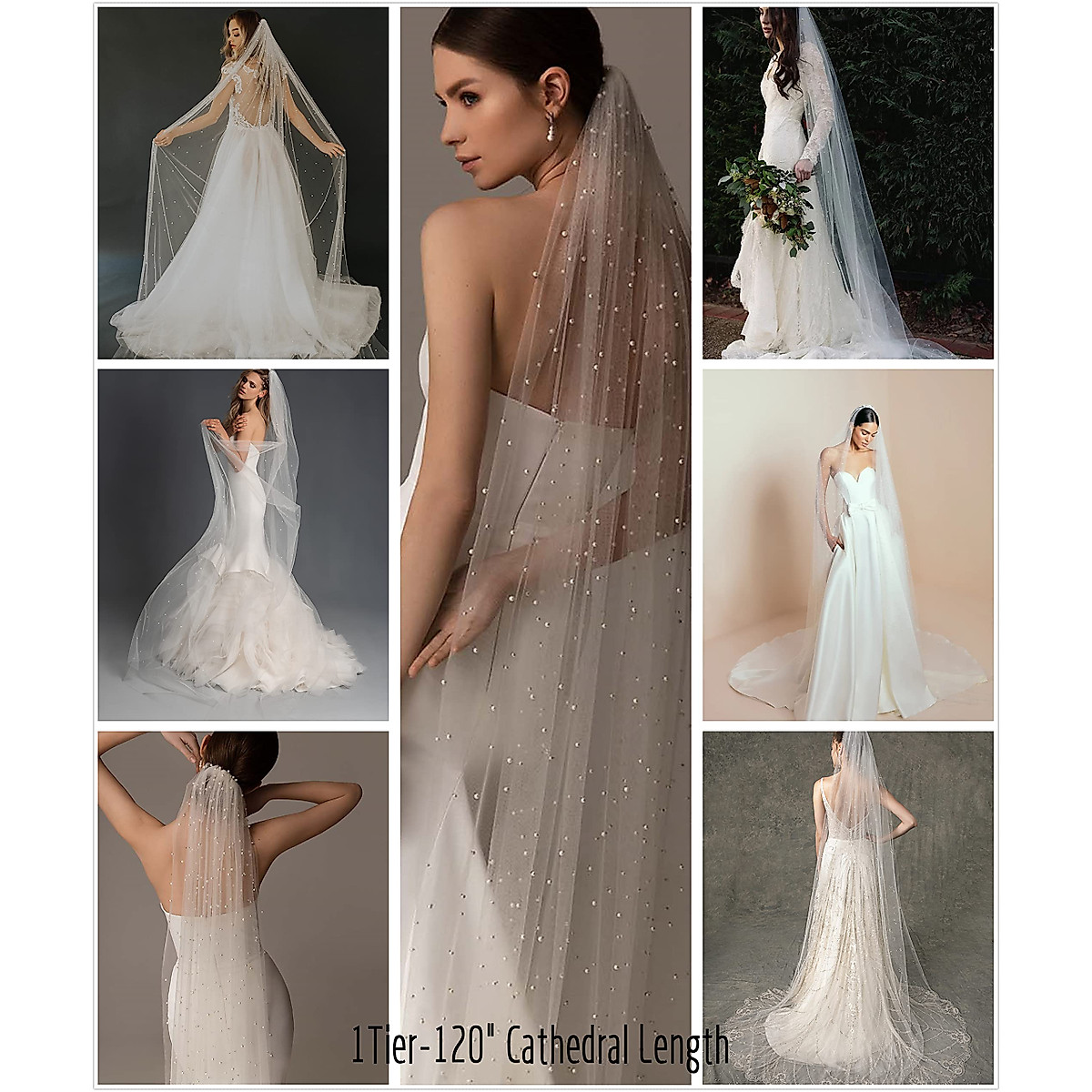 Passat Ivory 1Tier Cathedral Veils Pearl Wedding Veil Ivory Pearl Veils Bridal Veil Pearl Veils For Brides Ivory