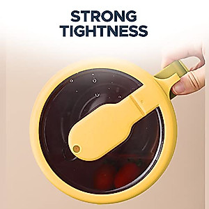 MON10 Microwave Ramen Bowl Set Noodle Bowls With Lid and Spoon, Microwave Safe Ramen Cooker Noodle or Soup Bowl, BPA Free, Office College Dorm Room essential Instant Cooking (Yellow)