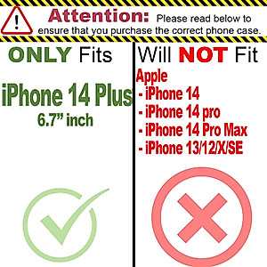 CoverON Pouch for iPhone 14 Plus Wallet Case, RFID Blocking Flip Folio Stand Vegan Leather Phone Cover Carrying Sleeve 6 Credit Card Holder Clutch Fit Apple iPhone 14 Plus Case - Black