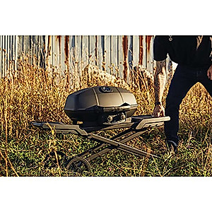 Napoleon PHANTOM TravelQ Portable PRO Propane Gas Grill - PRO285X-PHM - with Scissor Cart, Matte Black, Travel BBQ,