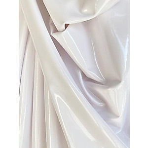 Prime Fabric, Shiny White 4-Way Stretch Vinyl Latex Fabric by The Yard, 60" Wide, DIY, Crafts, Club Wear, Costumes, Cosplay