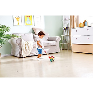 Hape Lilly Musical Push Along | Wooden Push Along Baby Walking Bird, Playful Kids Toy with Detachable Stick, Multicolor, 22.05 Inch (E0353)