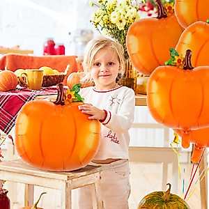24 Pcs Pumpkin Balloons Fall Balloons Thanksgiving Foil Pumpkin Balloon Large Mylar Balloons for Fall Autumn Thanksgiving Harvest Themed Birthday Baby Shower Party Decorations Supplies