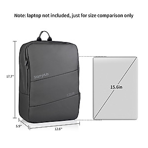 CZUR Business Travel Backpack for Men, Black Water Resistant Laptop Backpack, Durable School Computer Backpack for College Students, High Capacity Work Backpack Fits 17.3 Inch Laptop