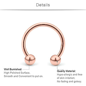 SCERRING Fake Nipple Ring Stainless Steel Non-Piercing Nipple Rings Clip On Nipplerings Faux Body Piercing Jewelry for Women Men 11 Pairs Rose Gold