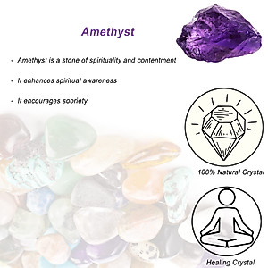 Deep Amethyst Raw Crystals, Large 1.25-2.0" Healing Crystals Natural Rough Stones Crystal for Tumbling, Cabbing, Fountain Rocks, Decoration, Polishing, Wire Wrapping, Wicca & Reiki