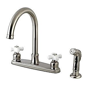 Kingston Brass FB7798PXSP Victorian 8" Centerset Kitchen Faucet, Brushed Nickel