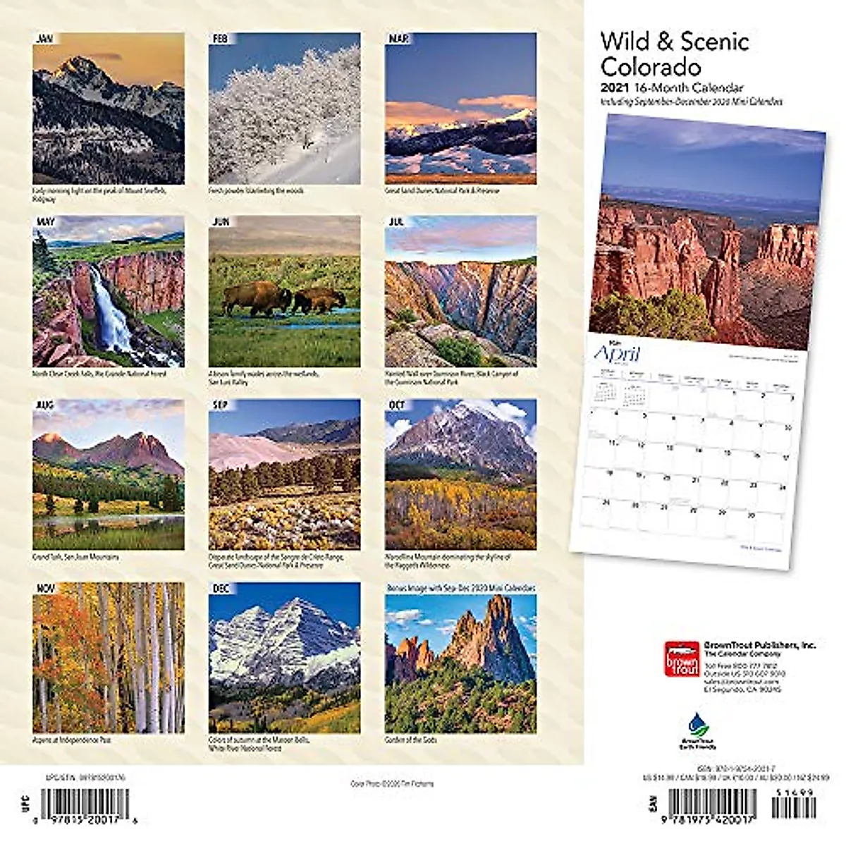 Wild & Scenic Colorado 2021 Calendar: Foil Stamped Cover