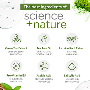 Exposed Skin Care Acne Treatment Kit - Includes Facial Cleanser, Clearing Tonic, Acne Treatment Serum, Clear Pore Serum, Clarifying Mask, Cloth - Natural Acne Solution for Face, All Ages & Skin Types