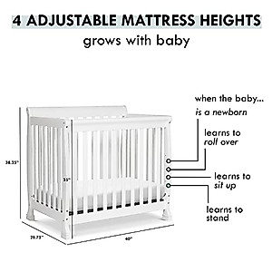 DaVinci Kalani 4-in-1 Convertible Mini Crib in White | Greenguard Gold Certified