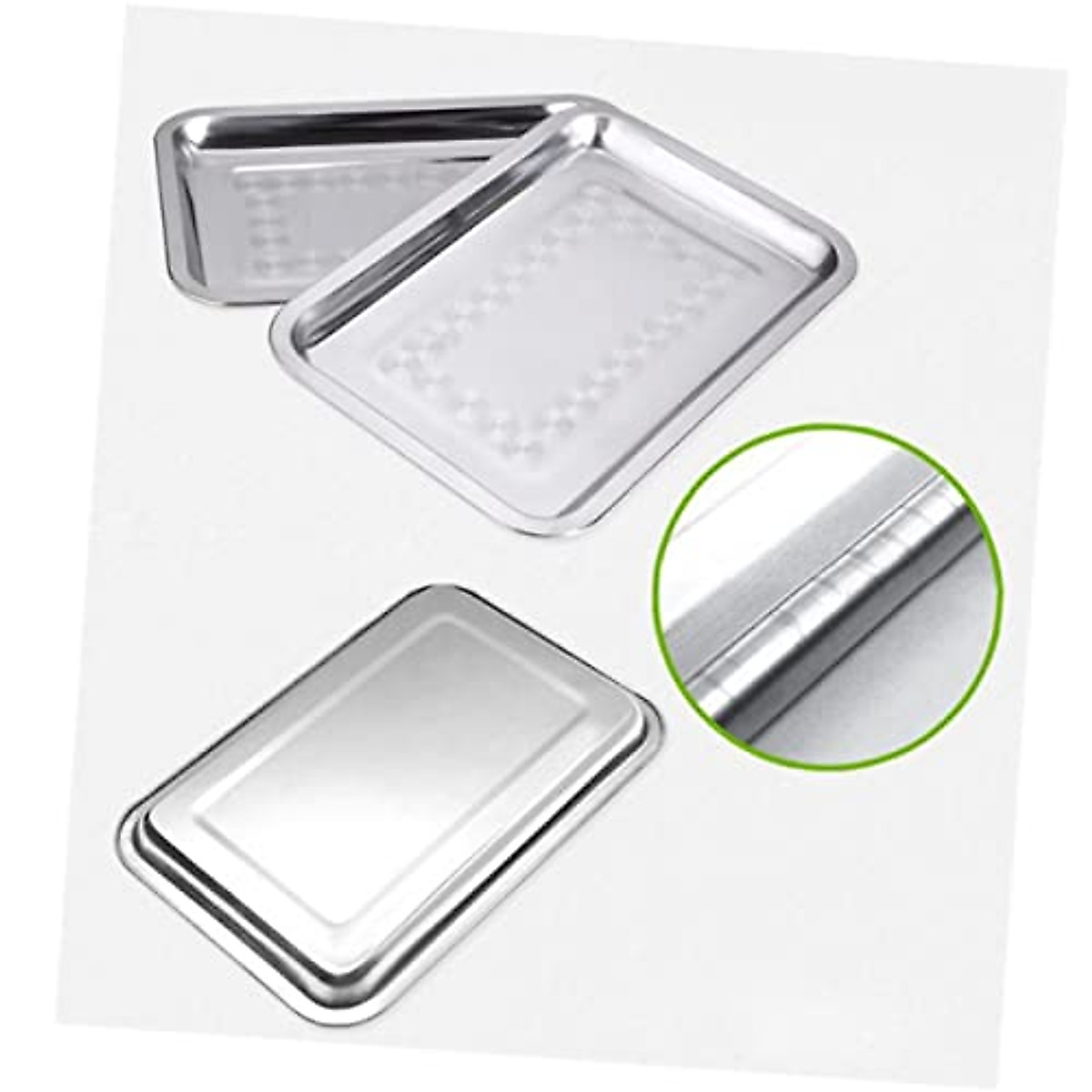 UPKOCH 2pcs nonstick bakeware baking pans bakeware pan fruit dish tray baking plate square appetizer serving tray procedure tray stainless steel platter appetizer platter dental tray cake