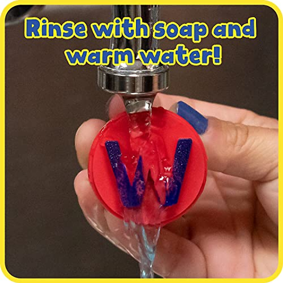 READY 2 LEARN Easy Grip Dough and Paint Stampers - Uppercase Alphabet - Set of 27 - Ages 2+ - Easy to Hold Letter Stamps for Kids