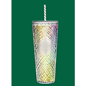 Starbucks 2022 Holiday Jewel Venti 24oz Tumbler with Straw (White)