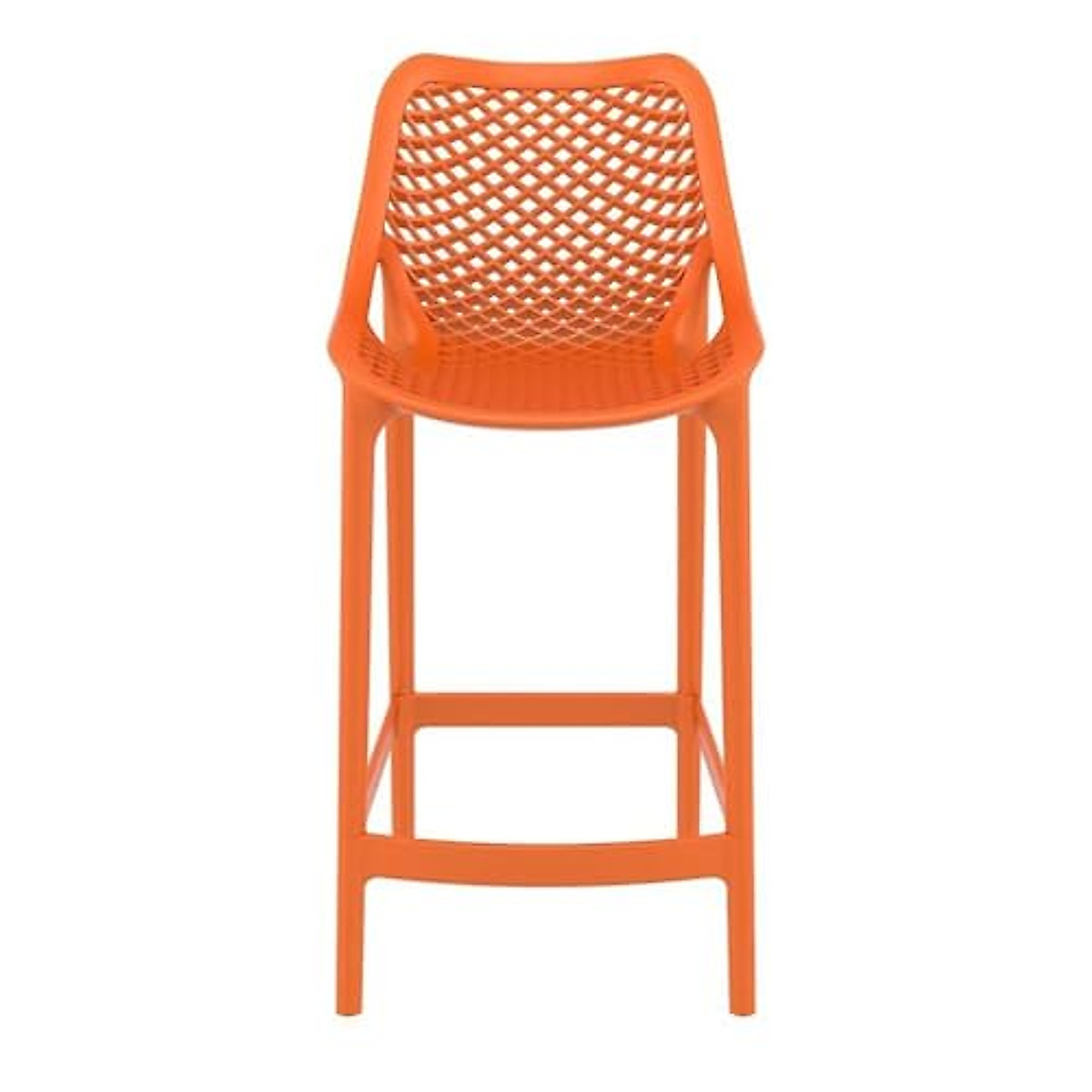 Home Square Patio Counter Stool in Orange Finish - Set of 2