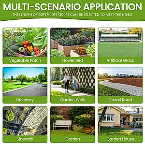 WEEDING 3ft x300ft Weed Barrier- 3.2oz Heavy Duty Woven Weed Barrier Landscape Fabric for Weeds Control, Pro Garden Ground Cover - Easy Setup& Convenient Design, Black