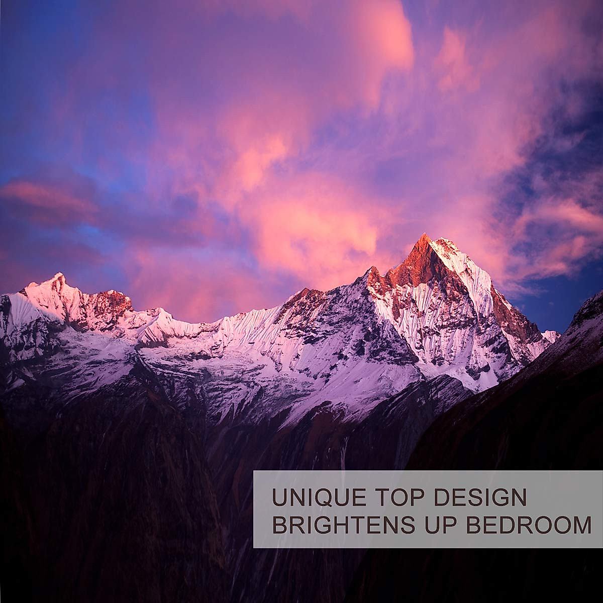 BlessLiving Mountain Sunset Bedding Purple Decorative 3 Piece Duvet Cover Set with 2 Pillow Shams for Adults Teens Boys Girls (Queen)