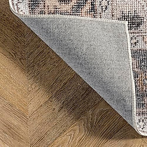 nuLOOM Mali Machine Washable Traditional Medallion Ultra Thin Area Rug, 8' x 10', Ivory