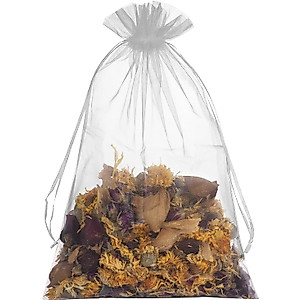 50 PCS 8x12 White Organza Bags, Jewelry Gift Bags for Party,Wedding Favor Bags with Drawstring, Jewelry, Festival, Makeup Organza Favor Bags,net gift bags,drawstring goody bags,Penetrating Light Fruit Protection Bags