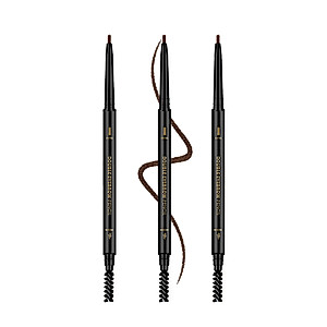 3 Pcs Waterproof Eyebrow Pencil Dark Brown, Premium Eye Brow Pencil Brn with Spoolie Brush, Longwearing for Perfect Brows, Professional, Precision, Defines, Universal Benefit Eyebrow Pencil, O'CHEAL