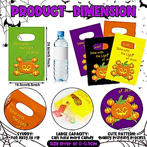 Paterr 105 Pcs Religious Halloween Party Favors 35 Christian Pumpkin Plastic Bags 35 Christian Halloween Pencil 35 Religious Bible Rubber Wristband for Religious Halloween Trick or Treat Party
