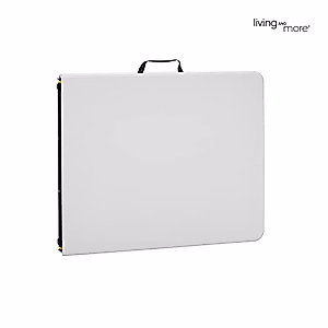 Living and More 6 Foot Fold-in-Half Table with Curve Legs, White