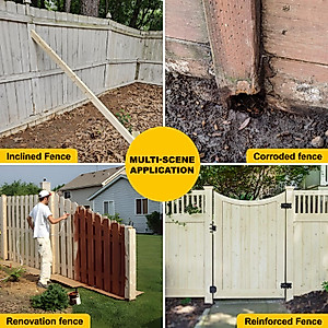 Fence Post Repair Stakes, Heavy Duty Steel Fence Post Anchor Ground Spike, for Repair Broken Wood Fence Post（1 Pack - 34.8in）