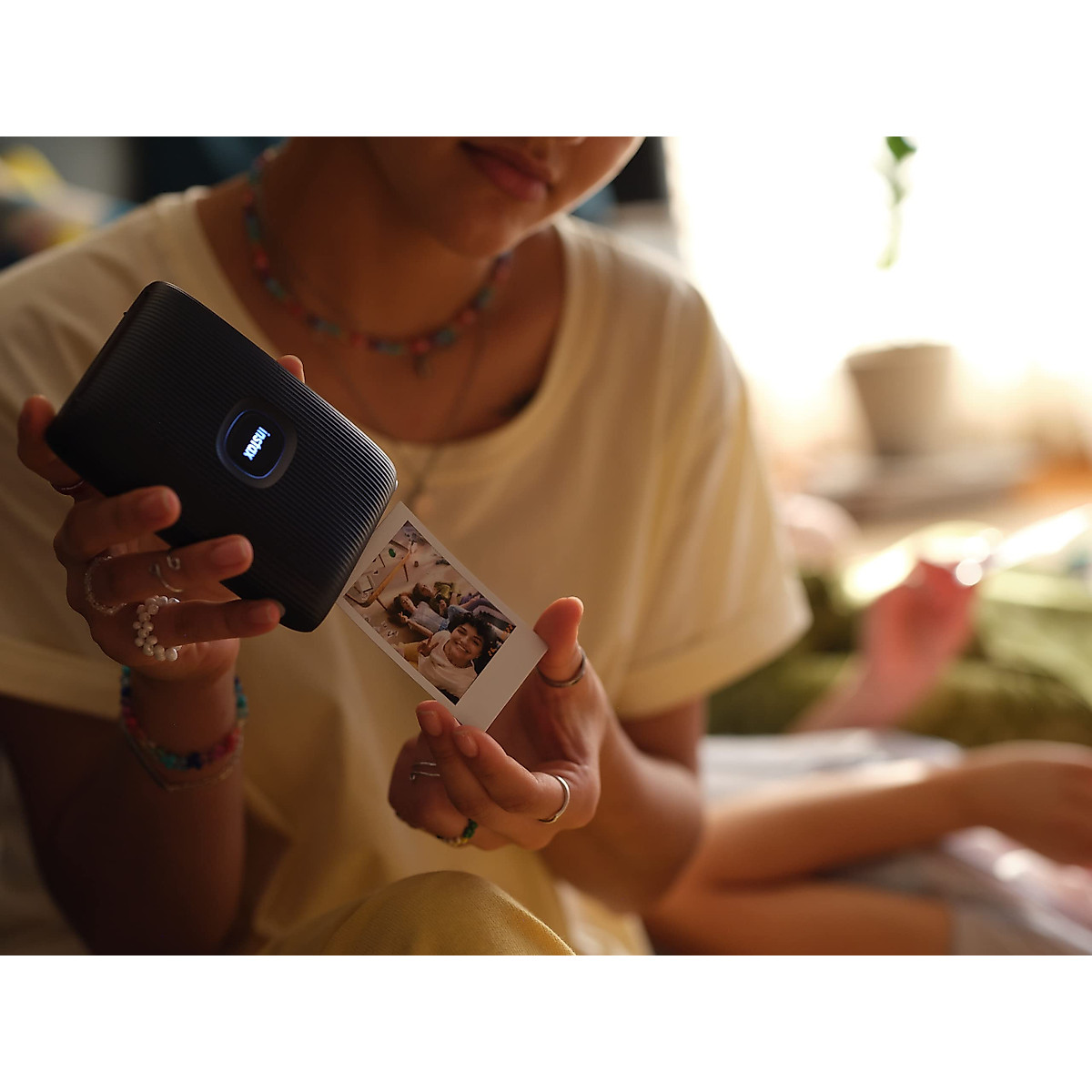 Fujifilm Instax Mini Link 2 Smartphone Instant Printer (Space Blue), Fuji Mini Film 20 Sheets, Protective Case, Accessory Bundle