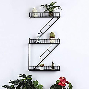JYXCOSHELF Home Shelves, Wall-Mounted Shelving Units Loft Retro Industrial Wind Staircase Wrought Iron Rack Bar Cafe Restaurant Decoration Storage Shelf,Storage Racks