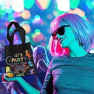BANBALLON 20 PCS Neon Party Favor Bags Glow Birthday Party Supplies Glow in the Dark Party Favor Bags Glowing with Me Goodie Bags for Neon Theme Birthday Party Let's Glow Party Supplies