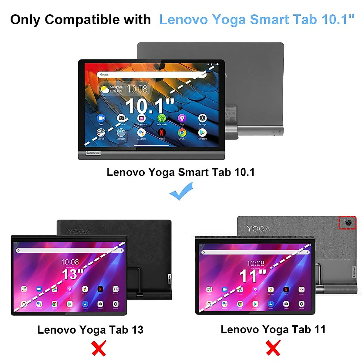 Fintie Case for Lenovo Yoga Smart Tab 10.1 (YT-X705F) Tablet, Premium Vegan Leather Slim Fit Case Folio Stand Protective Cover with Auto Sleep/Wake Feature, Gray