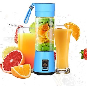 Cotsoco Portable Electric Juicer Cup, USB Rechargeable Personal-use Blender, 400ml Capacity, Blue