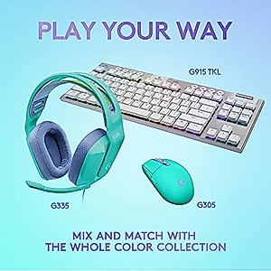 Logitech G335 Wired Gaming Headset, with Flip to Mute Microphone, 3.5mm Audio Jack, Memory Foam Earpads, Lightweight, Compatible with PC, PlayStation, Xbox, Nintendo Switch - Mint