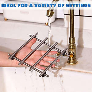 Hicarer 4 Pcs Stainless Steel Trivet for Pots and Pans Stainless Steel Pot Trivets Cast Iron Trivet Cooling Racks for Kitchen Dining Table Decor Hot Pads Cooking and Baking Pans Holder, 7 x 7 inches