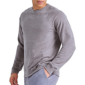 Hanes Men's Crewneck Sweatshirt, Tri-Blend French Terry, Black 50R Pe Heather, X-Large